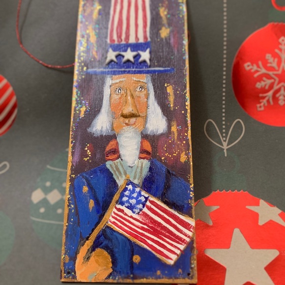 Hand Crafted | Accents | Vintage Handmade Wood Hangin Decor Uncle Sam ...